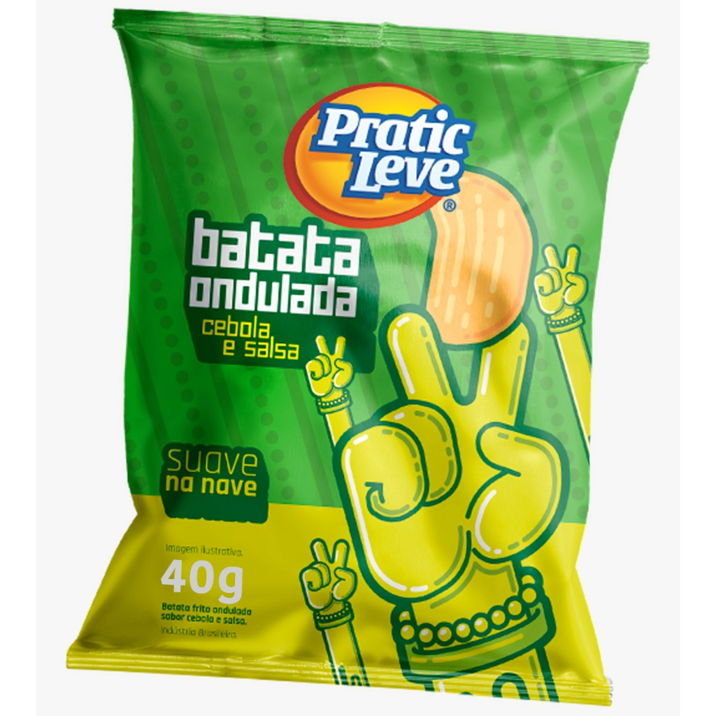 Batata Frita Ondulada Pratic Leve Com 40g (bacon, original, churrasco e cebola e salsa) | Shopee ...
