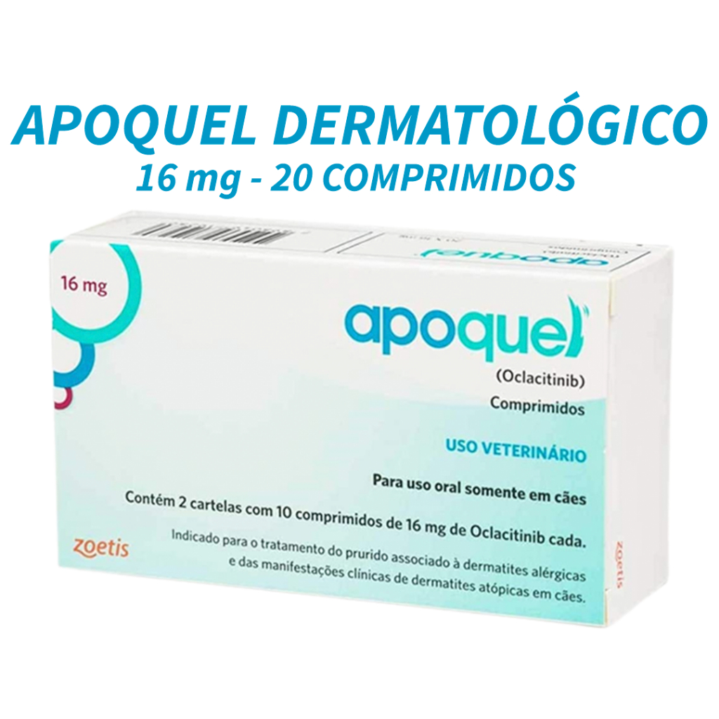 Apoquel Zoetis 16mg, 2 cartelas com 10 comprimidos - Dermatológico para ...