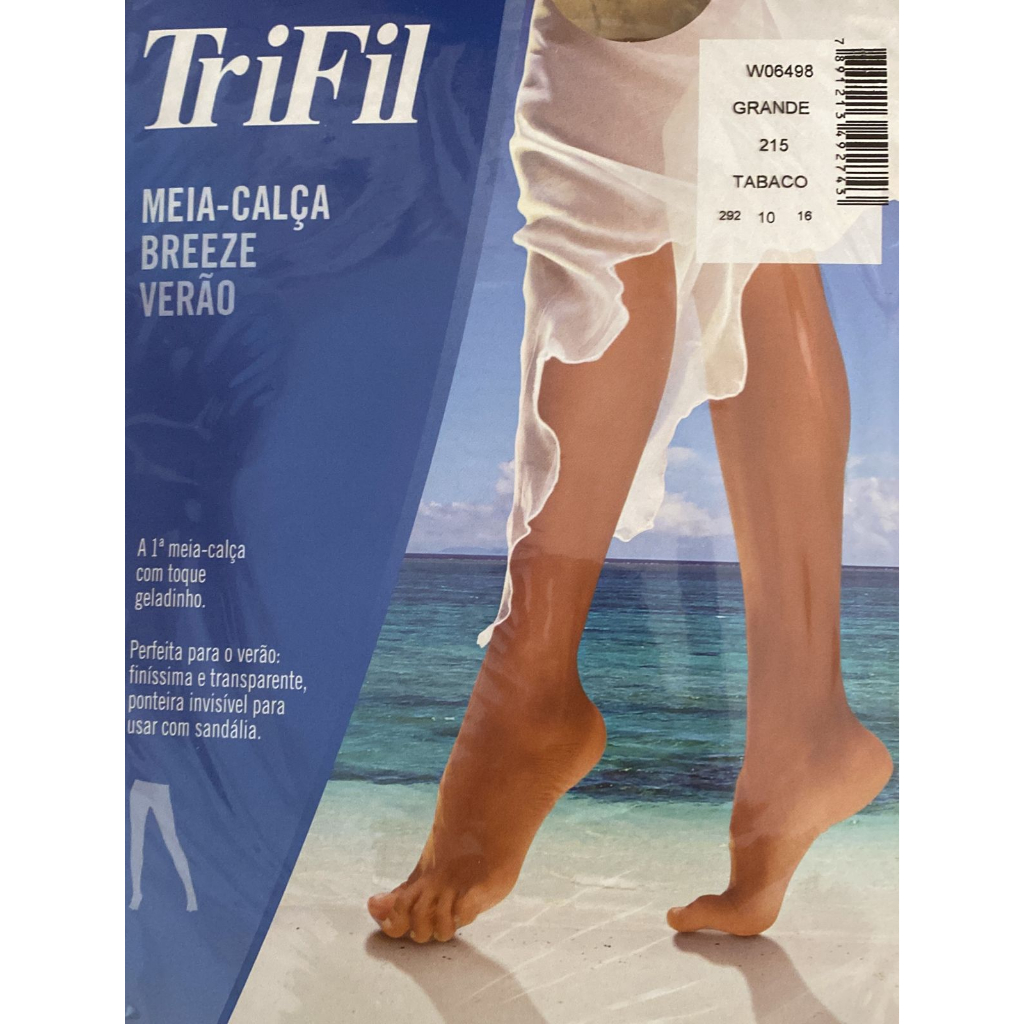 1 kit c/2 Meias- calças Trifil fio 10 cor tabaco (com ponteira ...
