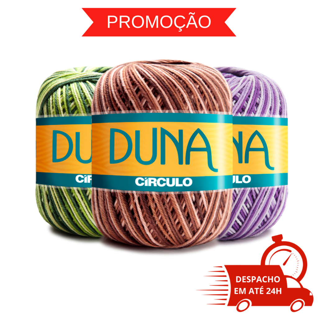 LINHA DUNA CÍRCULO 100 GRAMAS 170 Metros (Cores Multicolor) 2ª Cartela ...
