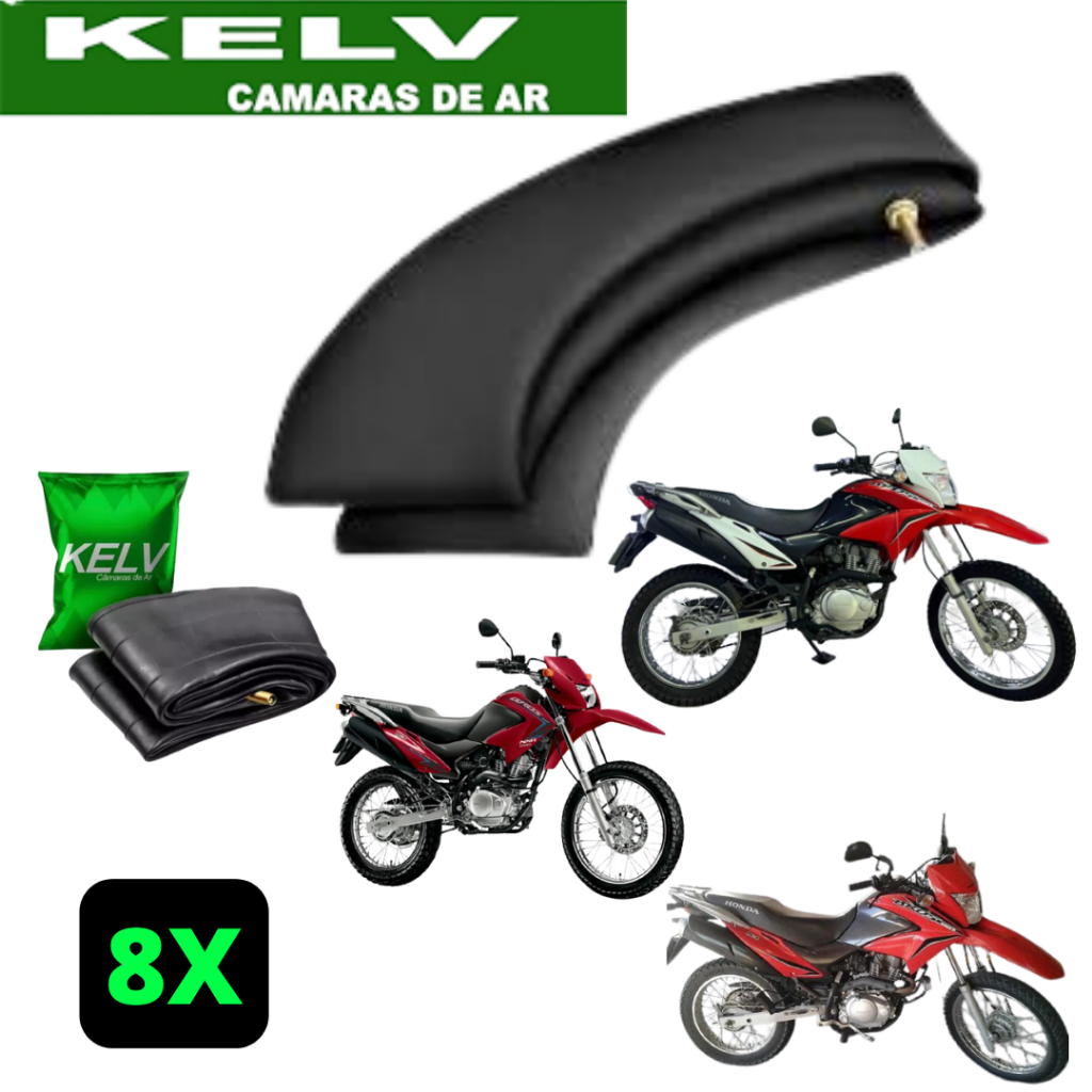8 unidades Câmara de ar Kelv aro 17 Bros 150 - traseiro | Shopee Brasil