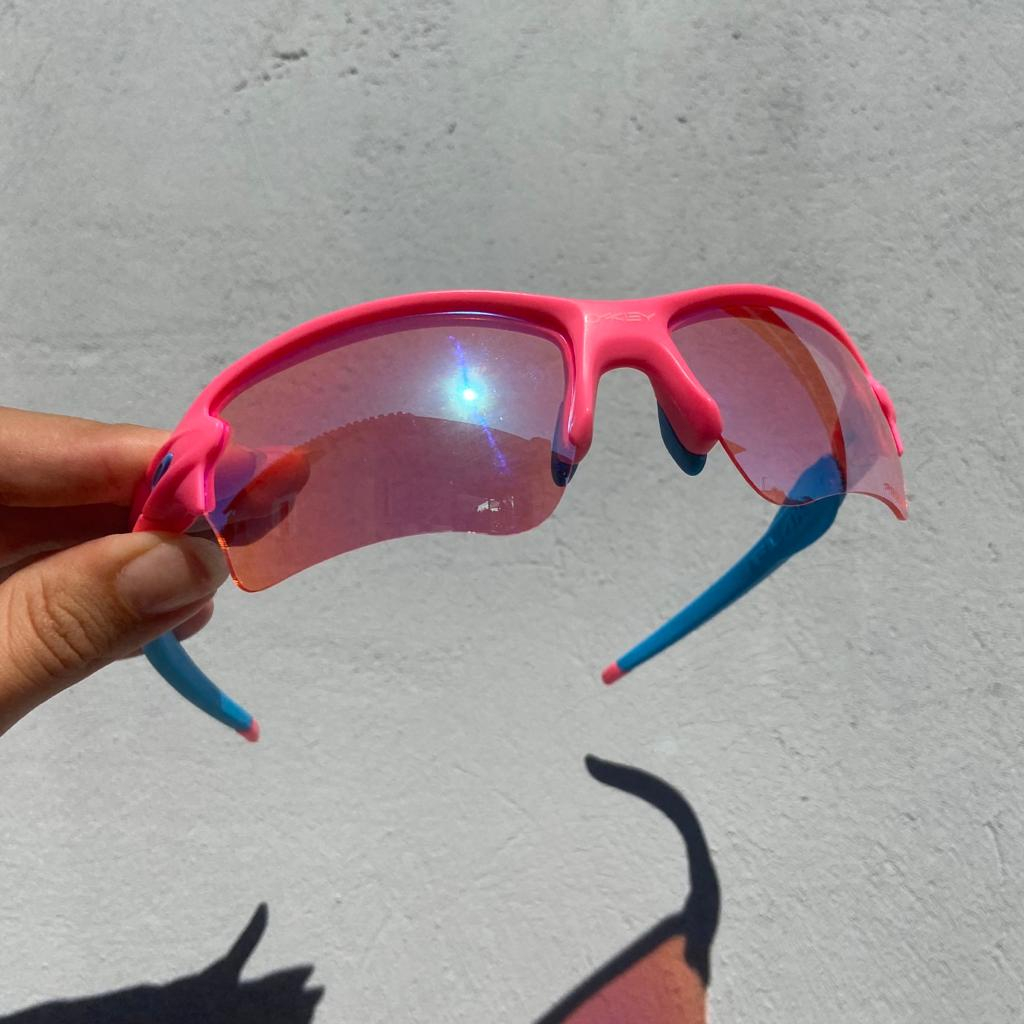 Oculos Juliet Oakley Flack Rosa e Azul - BRECHÓ | Shopee Brasil