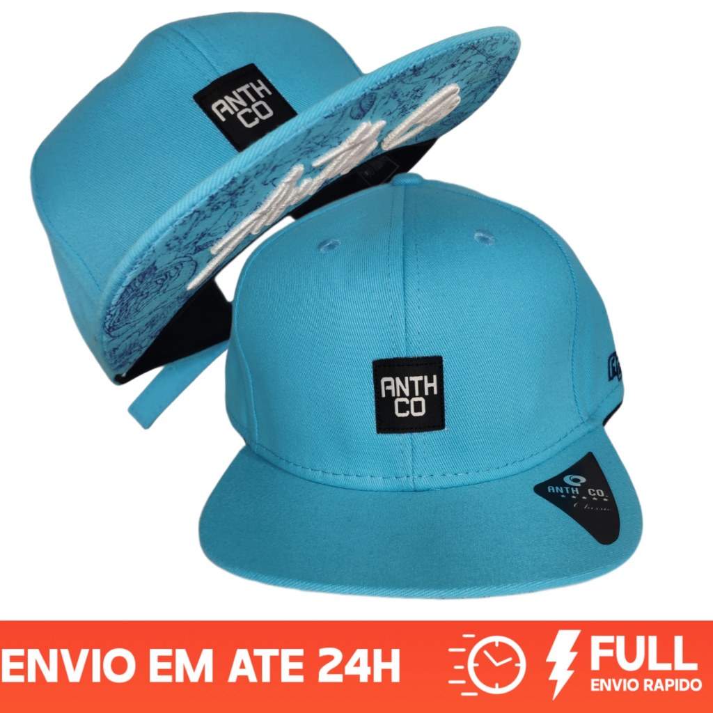 Bone Azul Bebe Anth co Aba Reta Fitao De Cria / Boné Azul Claro ...