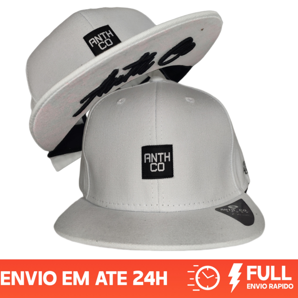 Bone Branco Anth co Original Aba Reta / Boné Fitao De Cria | Shopee Brasil