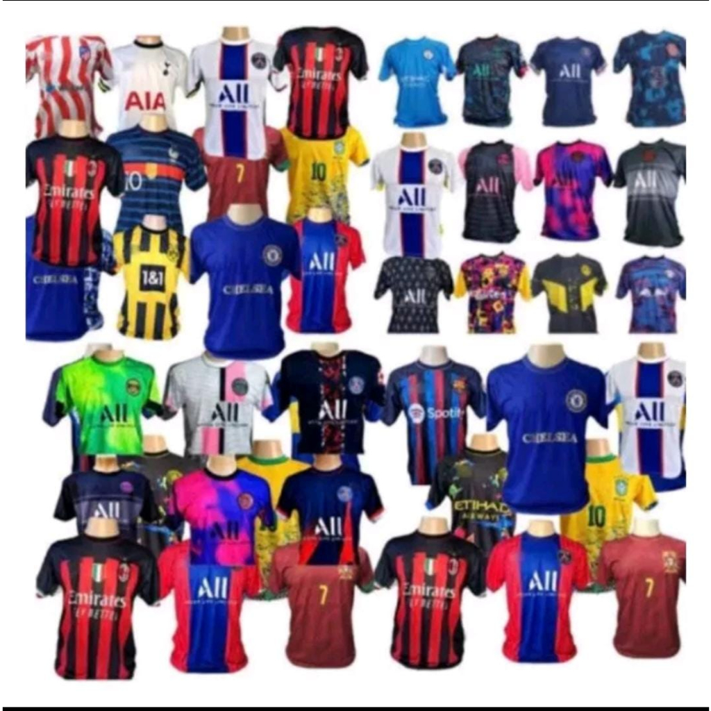 Kit 10 camisas camisetas de time Europeu e nacional | Shopee Brasil