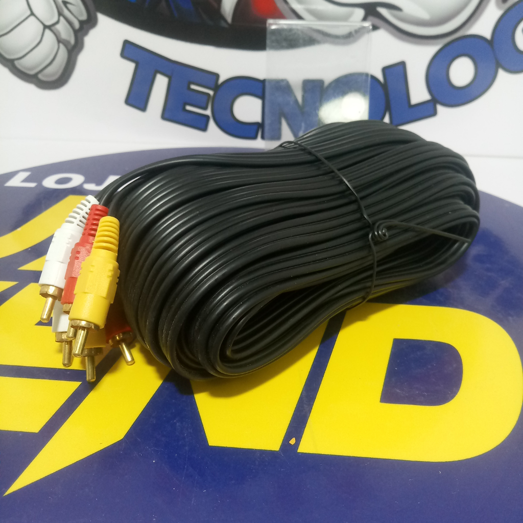 Cabo Rca X Rca 10m 10 Metros Av 3+3 Áudio Vídeo Tv Dvd Net | Shopee Brasil