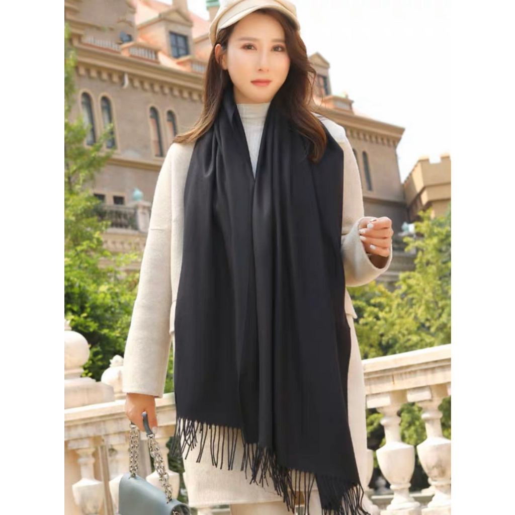 Cachecol lisa de 120～230g com franjas pronto para entrega | Shopee Brasil