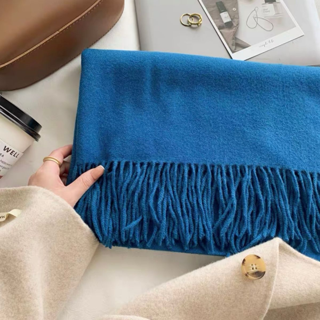 Cachecol lisa de 120～230g com franjas pronto para entrega | Shopee Brasil