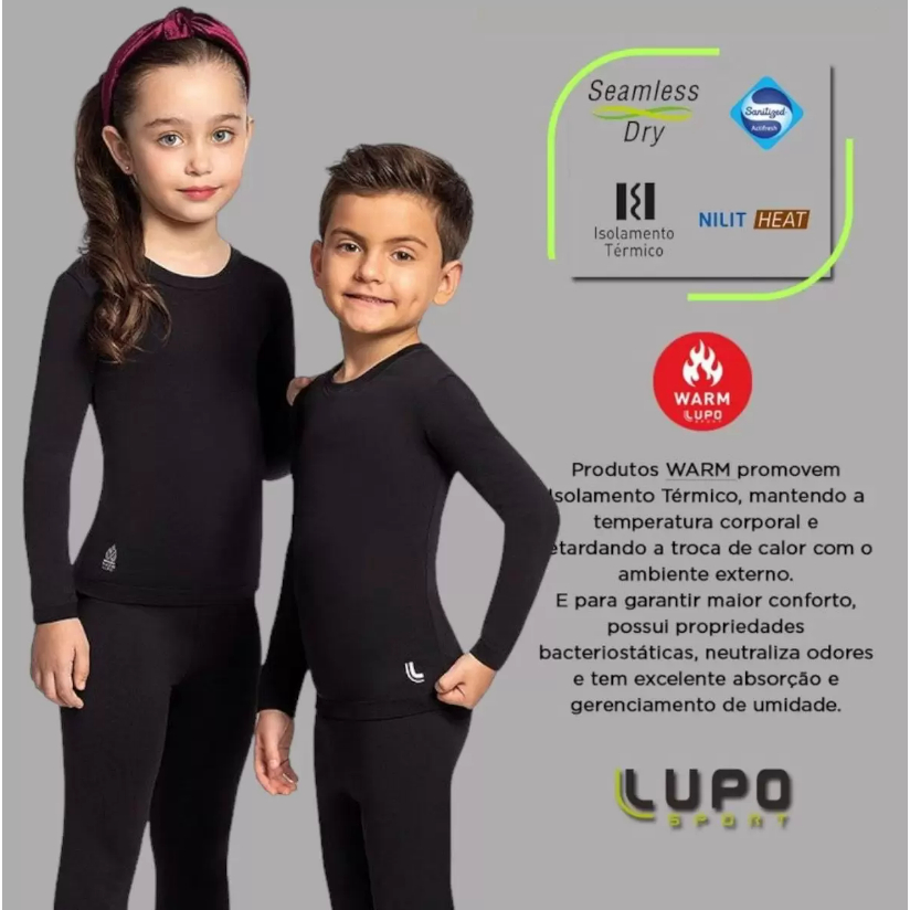 Conjunto Warm Lupo Infantil De Isolamento Térmico Nilit Heat | Shopee ...