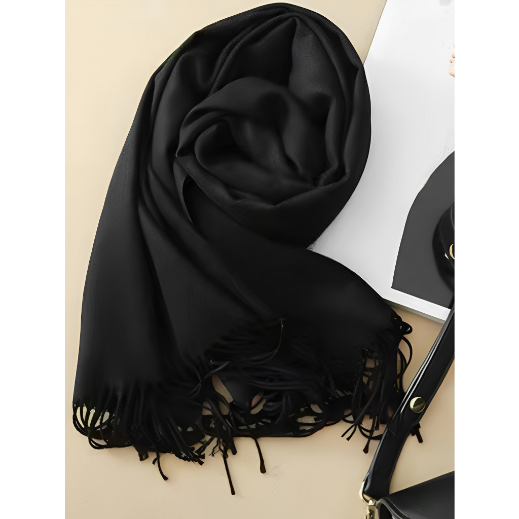 Cachecol lisa de 120～230g com franjas pronto para entrega | Shopee Brasil