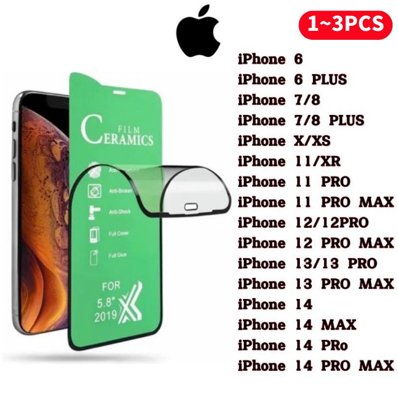 Película 3D 9D Cerâmica Gel HidroGel Flexível Para Todos Modelos IPhone + Kit Limpeza | Shopee ...