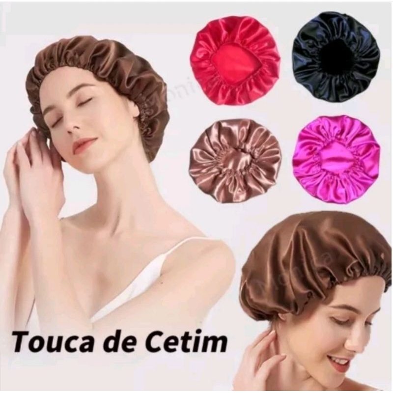 Kit 4 Touca De Cetim Anti Frizz Para Cabelos Cacheados e Lisos ...