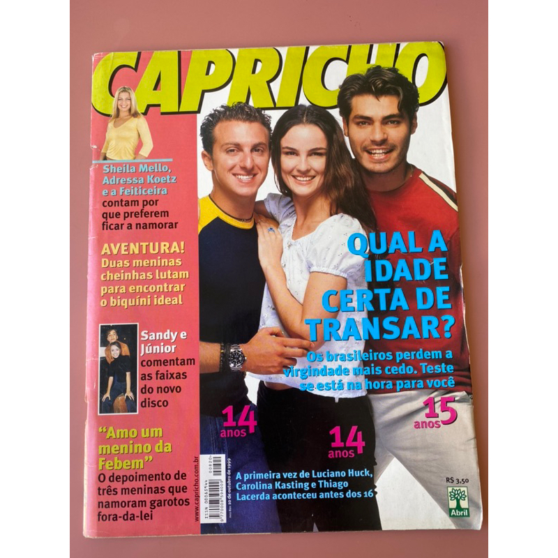 revista capricho anos 90 antiga luciano huck thiago Lacerda carolina kasting | Shopee Brasil