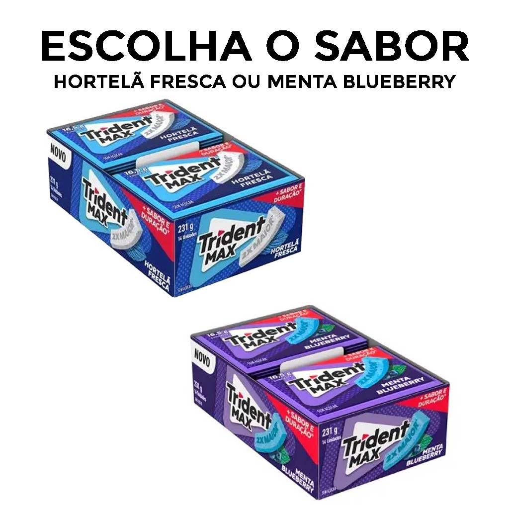 Goma de Mascar Trident Chiclete Max Sabores c/14 - Adams | Shopee Brasil