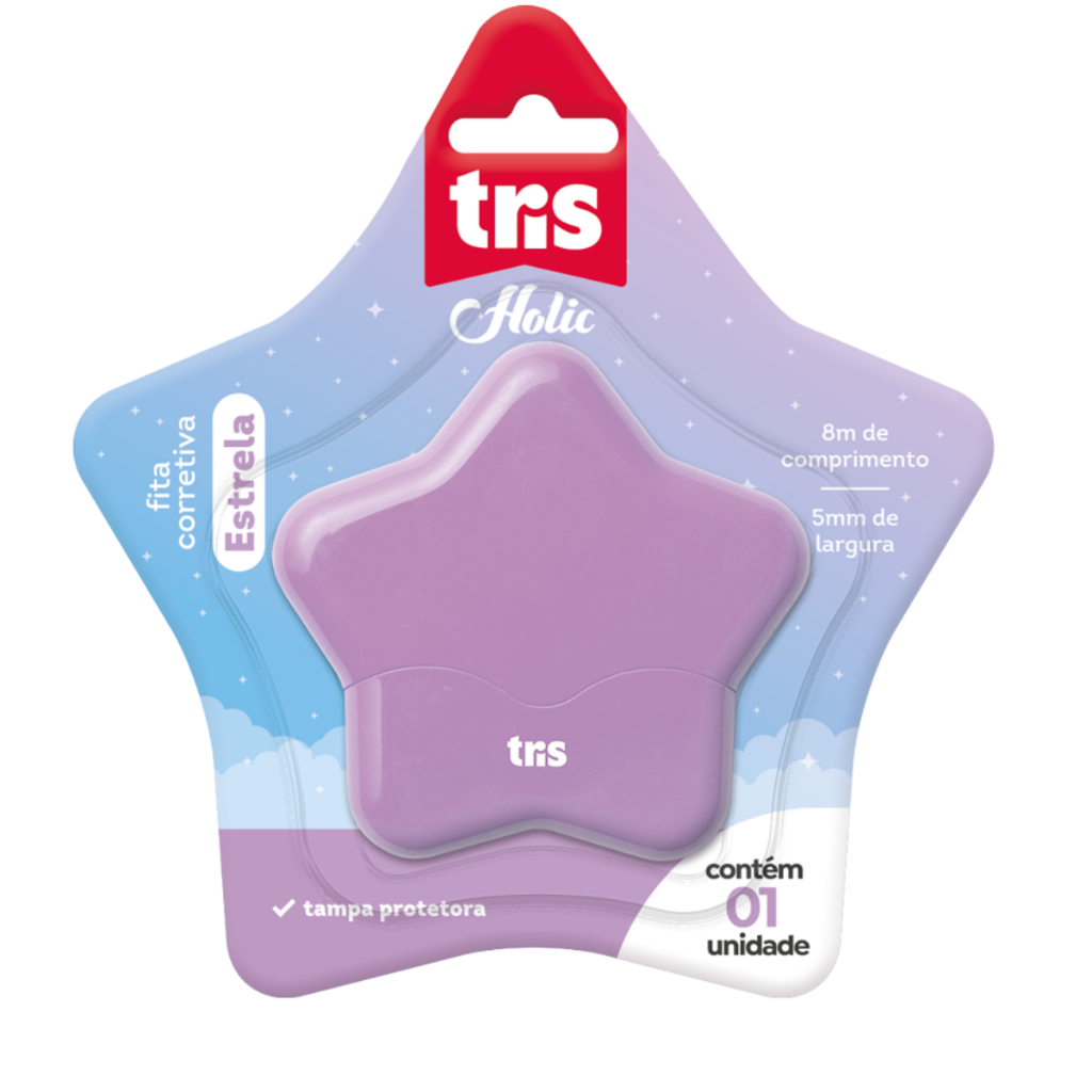 Fita Corretiva Hollic Tris Escolar Papelaria Volta as Aulas Corretivo ...