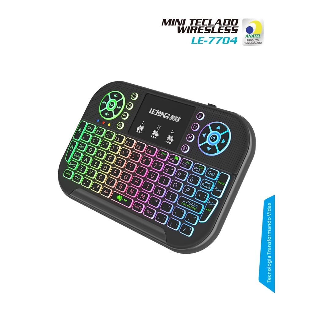Mini Teclado Wireless Keyboard Mouse Lelong Max LE-7704-1 | Shopee Brasil