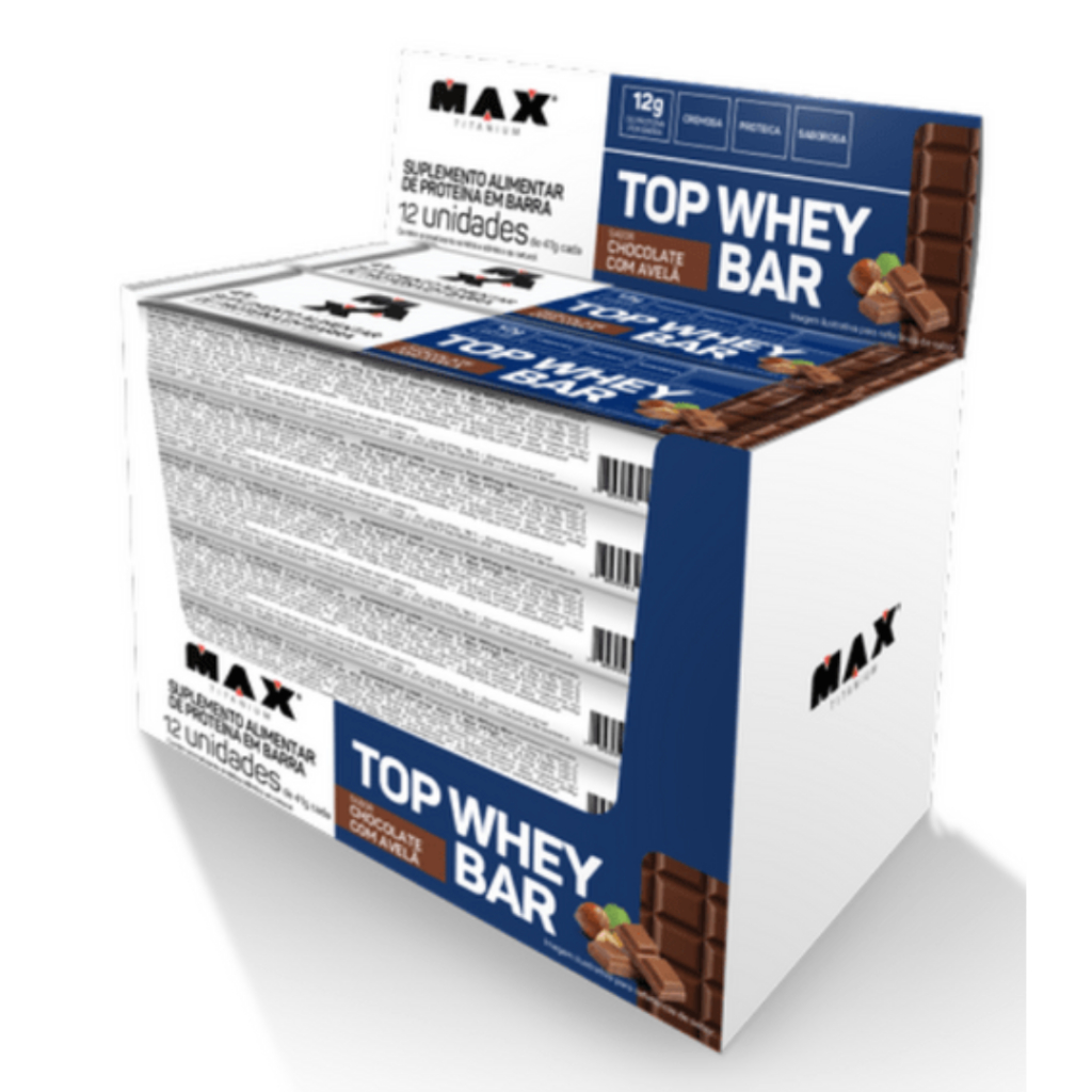 Top Whey Bar Barrinha de Proteína 41g Max Titanium C/12 | Shopee Brasil