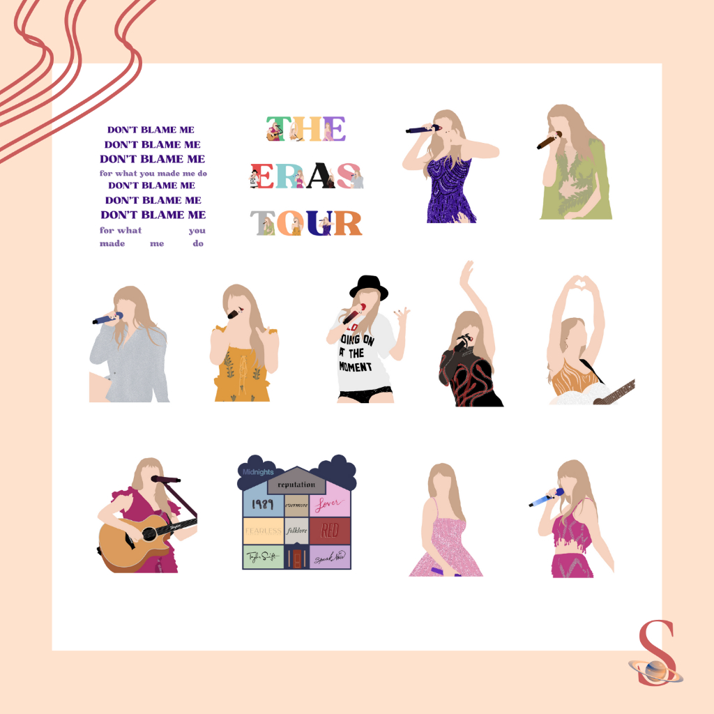 Kit de Stickers The Eras Tour - Taylor Swift | Shopee Brasil