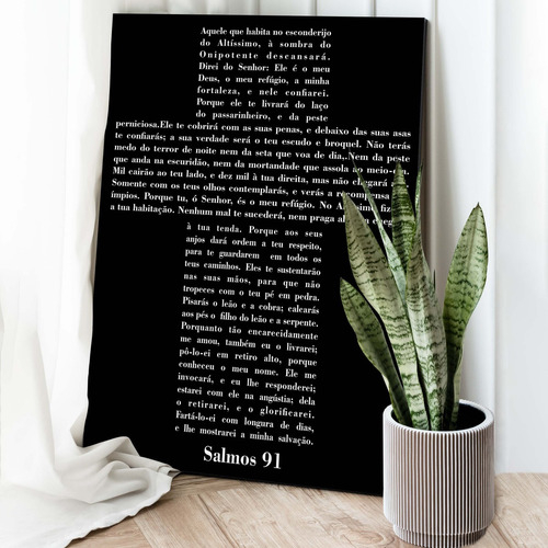 Quadro Decorativo Grande Cruz Salmo 91 Religioso 90x60 | Shopee Brasil
