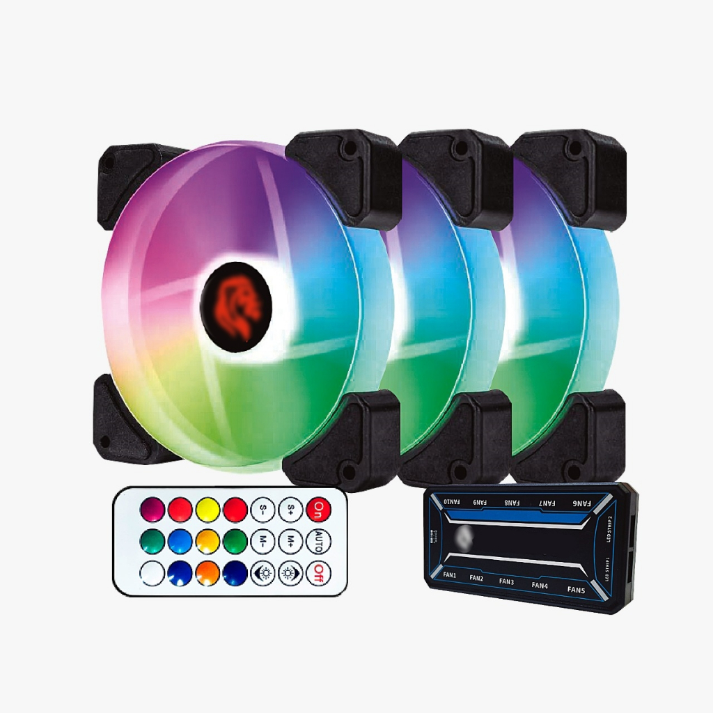 Kit Com 3 Fans Cooler Argb 5v Hayom Fc1306 - aRGB | Shopee Brasil