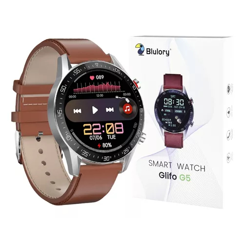 Smartwatch Blulory Glifo G5 Relógio Inteligente Ligação Voz | Shopee Brasil
