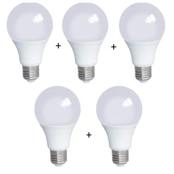 KIT 5 Lâmpada bulbo Led 9w Branco-Frio 6500k Bivolt | Shopee Brasil