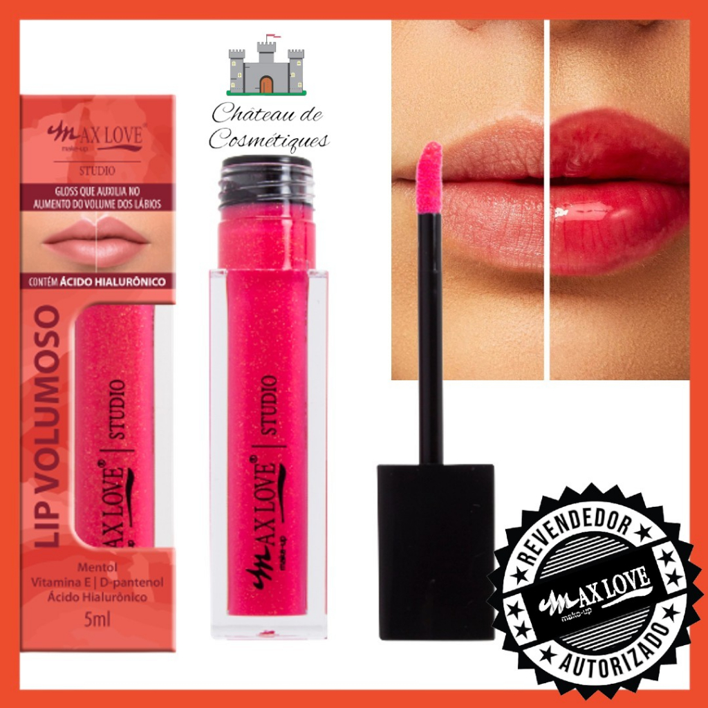 Gloss Lip Volumoso Max Love Cor 13 - Coral Glitter - Brilho Labial ...