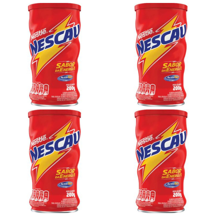 4 Achocolatado em Pó lata 200g - Nescau/2.0 | Shopee Brasil