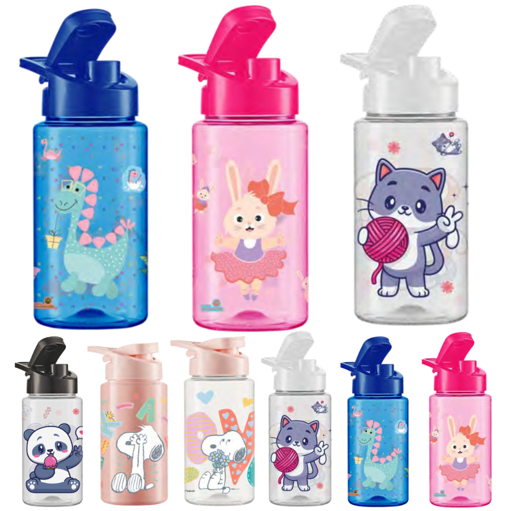 Garrafinha Agua Squeeze Infantil 500 ML lINDA dINO,PANDA,GATINHO,COELHA ...
