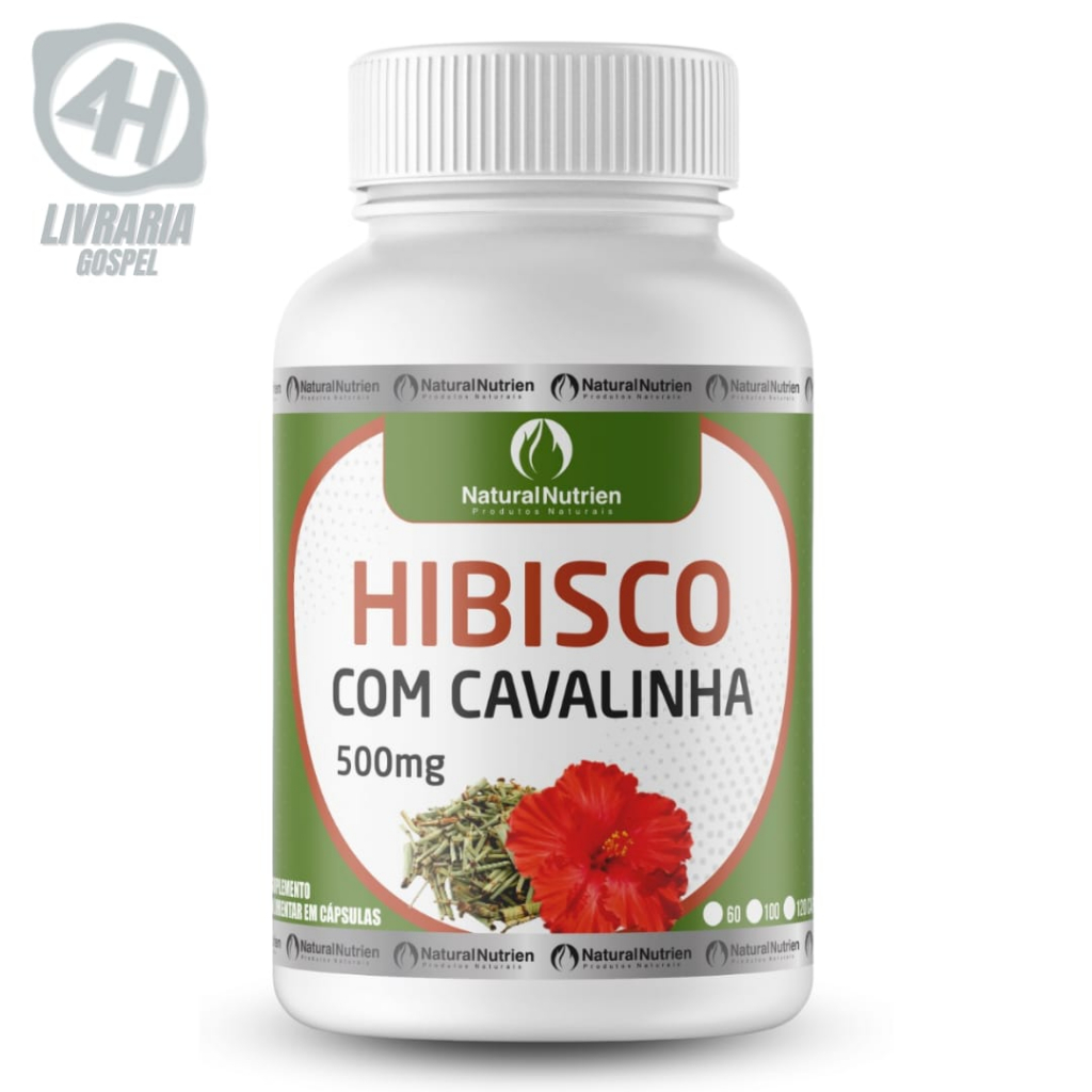 Hibisco com Cavalinha Embalagem 100 Cápsulas de 500mg Cada | Shopee Brasil