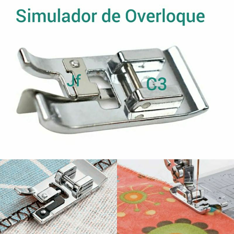 1 Sapata Calcador Ponto Overlock Acabamento Chulear Patchwork c3 ...