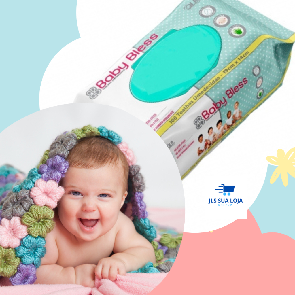 TOALHA UMEDECIDA C/100 UN BABY BLESS Fragrância Suave tualhinhas Super ...