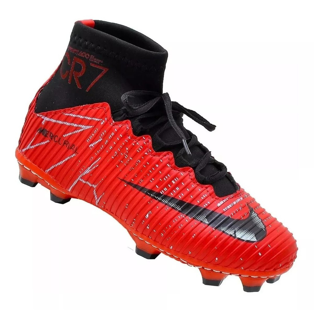 Chuteira cano longo campo toda costurada | Shopee Brasil