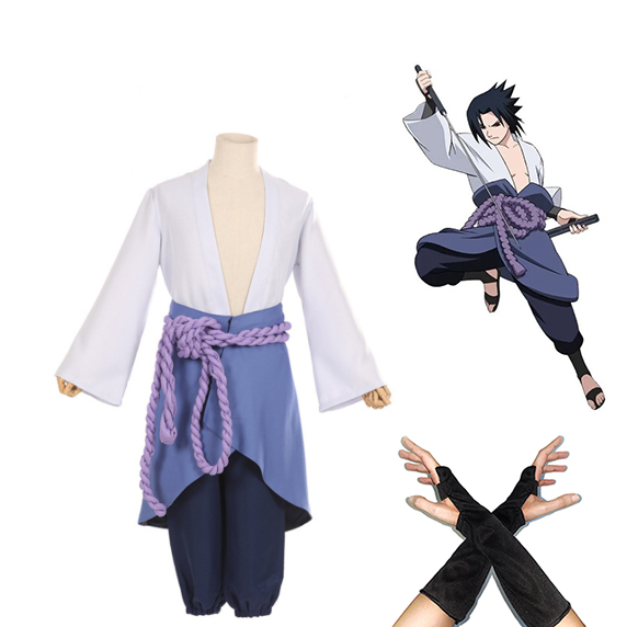 Cosplay Sasuke Uchiha Shippuden com sapatos Fantasia kimono Anime ...