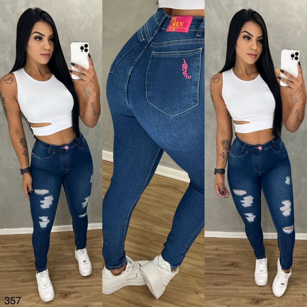 Calça Jeans Premium com lycra do 34 ao 56 pimenta doce e sal e pimenta ...