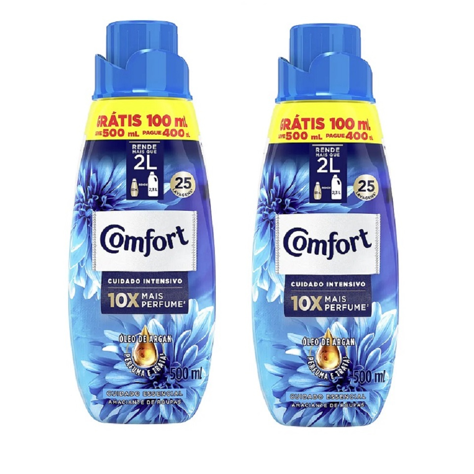 Kit 2 Amaciante Concentrado Comfort Original Leve 500mL Pague 400mL ...