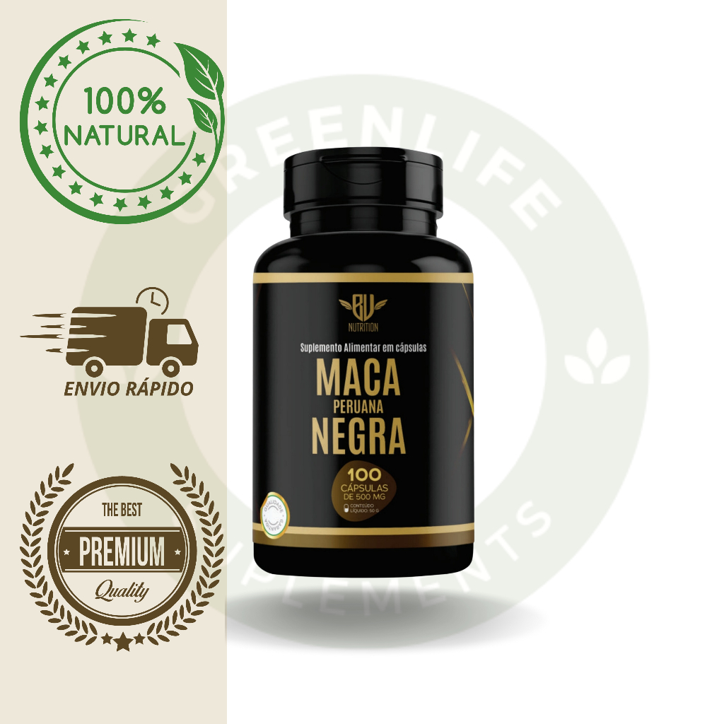 BV Nutrition Maca Peruana Negra - 100 Cápsulas de 500mg | Shopee Brasil