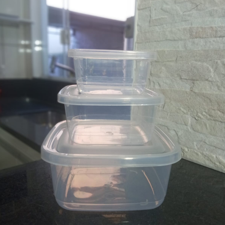 Kit 3 potes plásticos, conjunto 3 potes quadrados, kit 3 potes PMG ... Kit 3 potes plásticos, conjunto 3 potes quadrados, kit 3 potes PMG ...