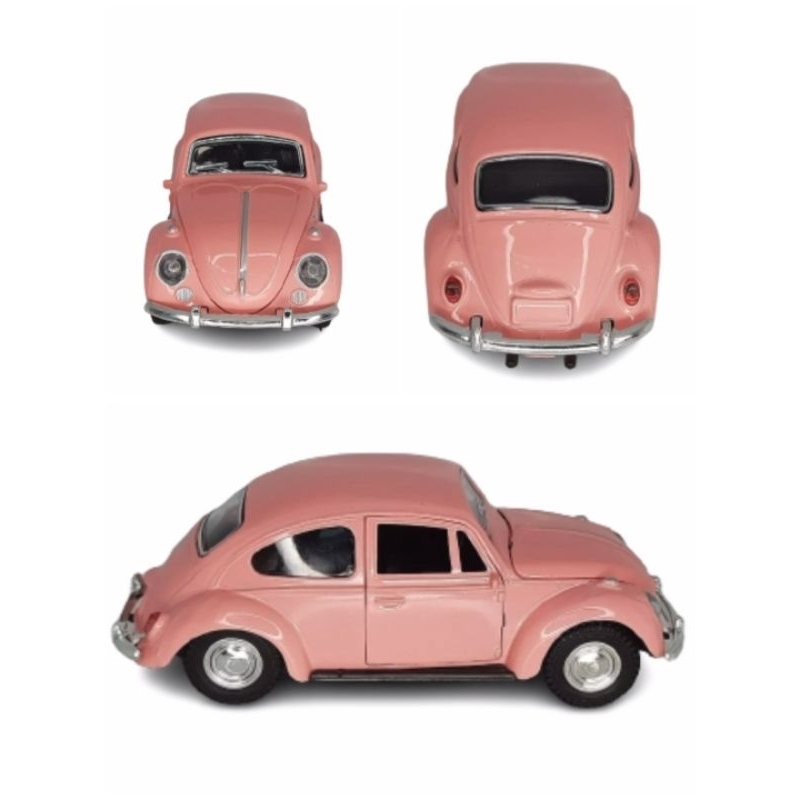Carrinho miniatura fusca rosa , de metal de alta qualidade identico ao ...