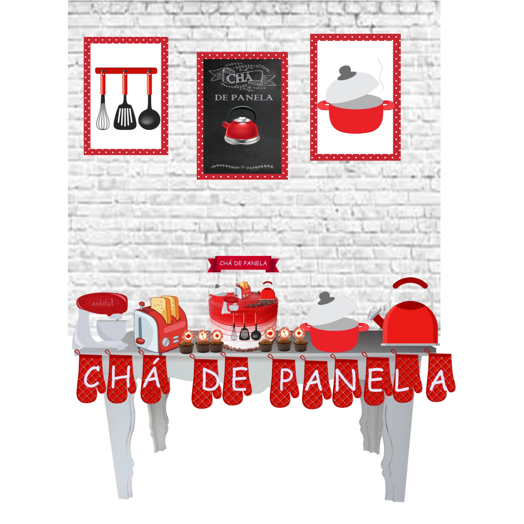 KIT BOLINHO CHÁ DE PANELA OU CHA DE COZINHA PERSONALIZADO | Shopee Brasil