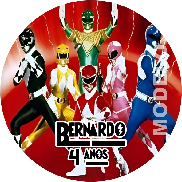 30 Adesivos Power Rangers (3,5cm, 4cm, 5cm, 6cm e 7cm) - Etiqueta ...
