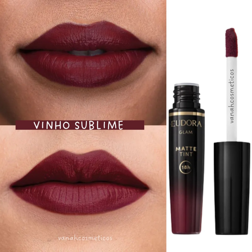 Batom Líquido Glam Matte Tint Vinho Sublime | Shopee Brasil