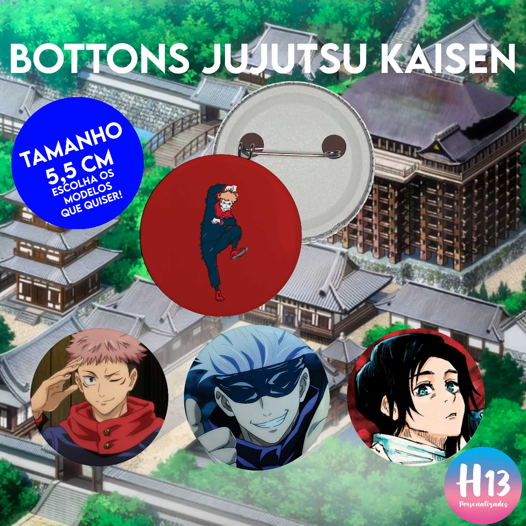 Kit Bottons Jujutsu Kaisen 30/35/40/45/50 unidades tamanho 5,5 cm Anime ...