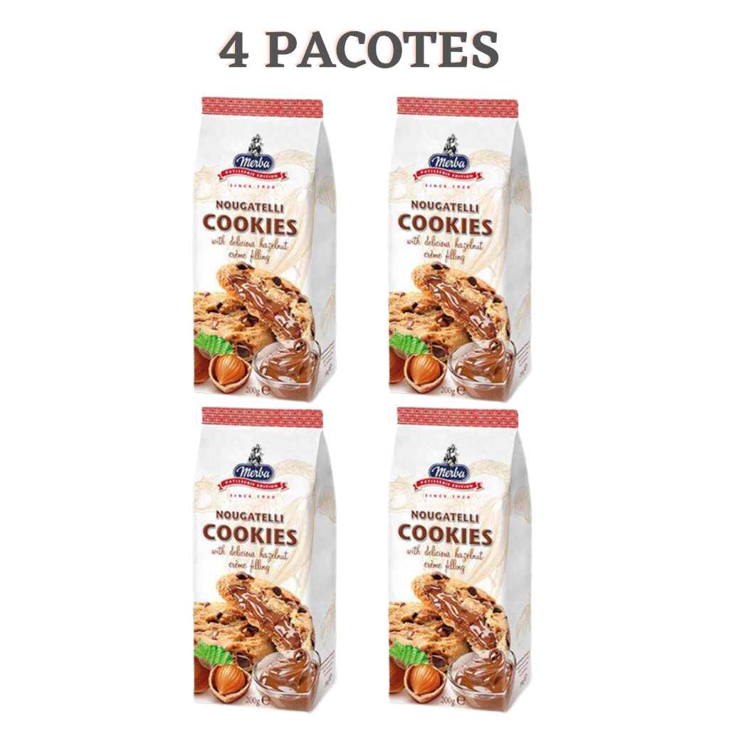 Biscoito Importado Cookie Nougatelli Merba Creme De Avelã | Shopee Brasil