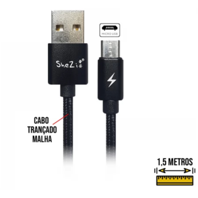 Cabo USB Especial V8 1,5m Lotus | Shopee Brasil