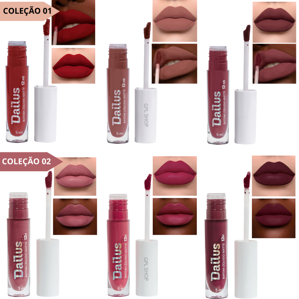 BATOM LIQUIDO 12H DAILUS MATTE HIDRATANTE TEXTURA LEVE E CONFORTAVEL ...