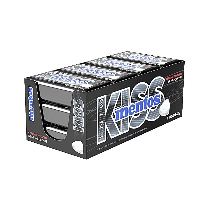 Display Latinha De Mentos Kiss Menta Forte - Pastilha 35g 12 Unidade ...
