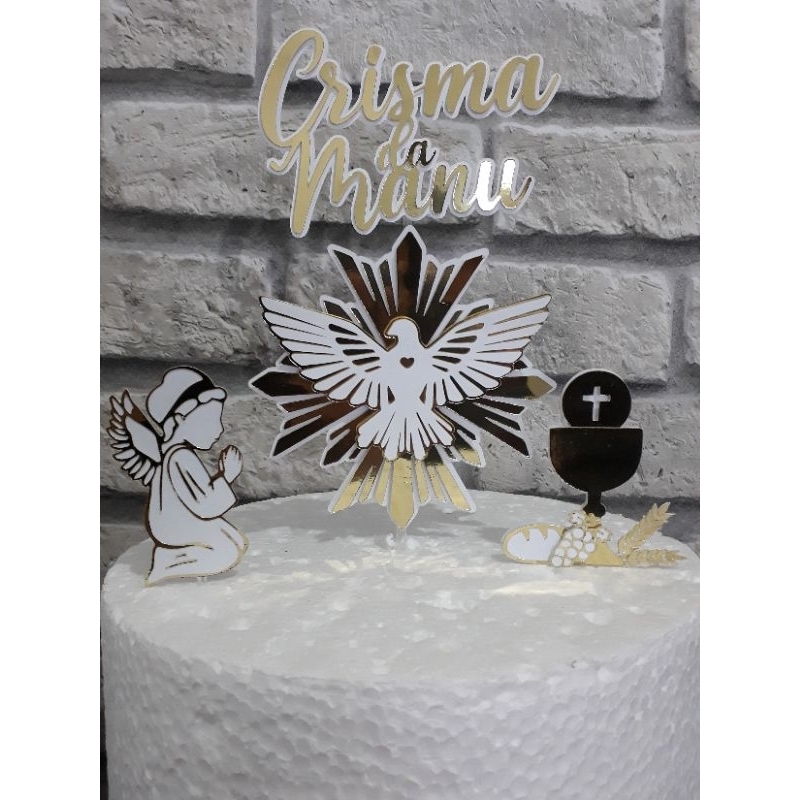 Topper de bolo Crisma | Shopee Brasil