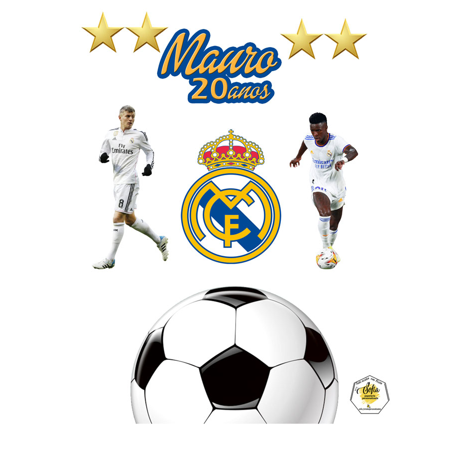 Topo de bolo tema REAL MADRI Topper personalizado | Shopee Brasil