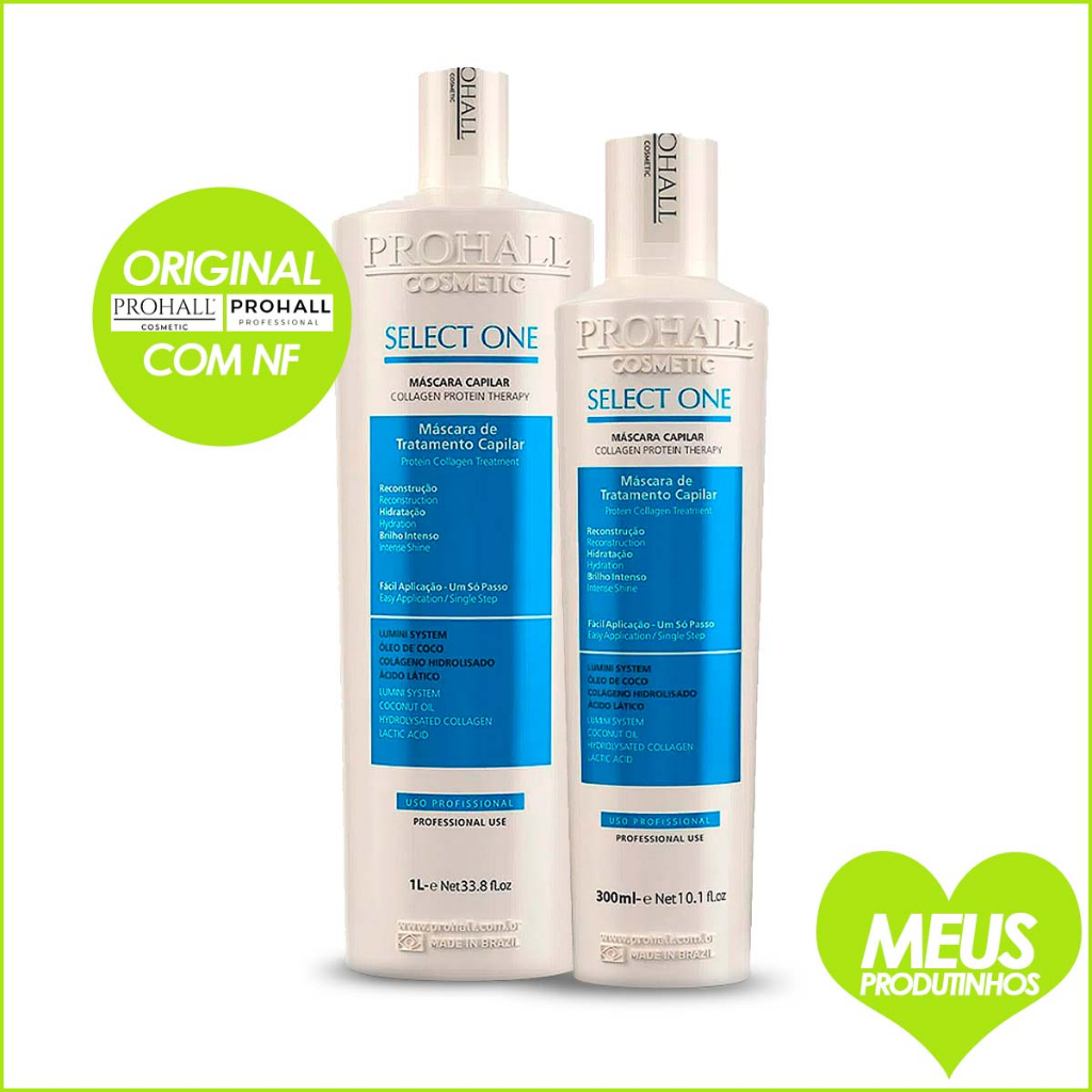 Prohall Select One 1L/300ml Progressiva Orgânica Realinhamento Capilar ...